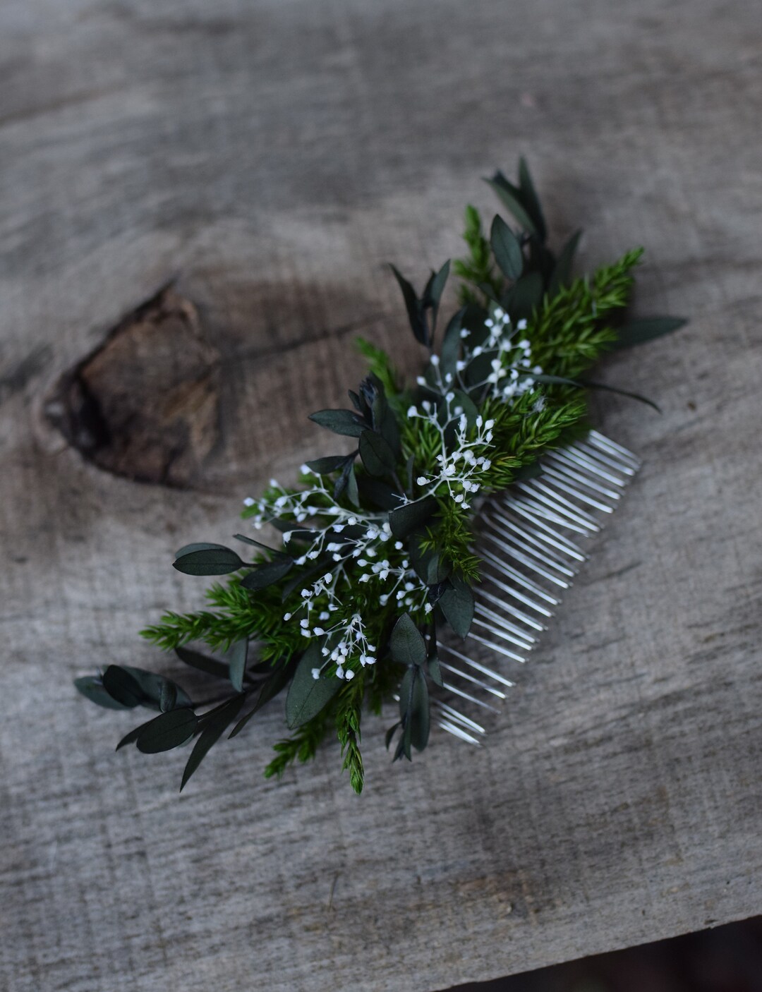 Forest Flower Hair Comb, Wild Meadow Flower Hair Comb, Greenery Flower ...
