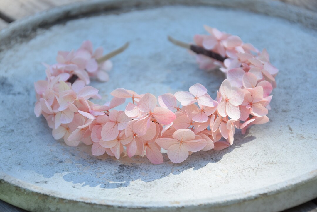 Pink Hydrangea Headband Hydrangea Flower Crown Dried Flower - Etsy