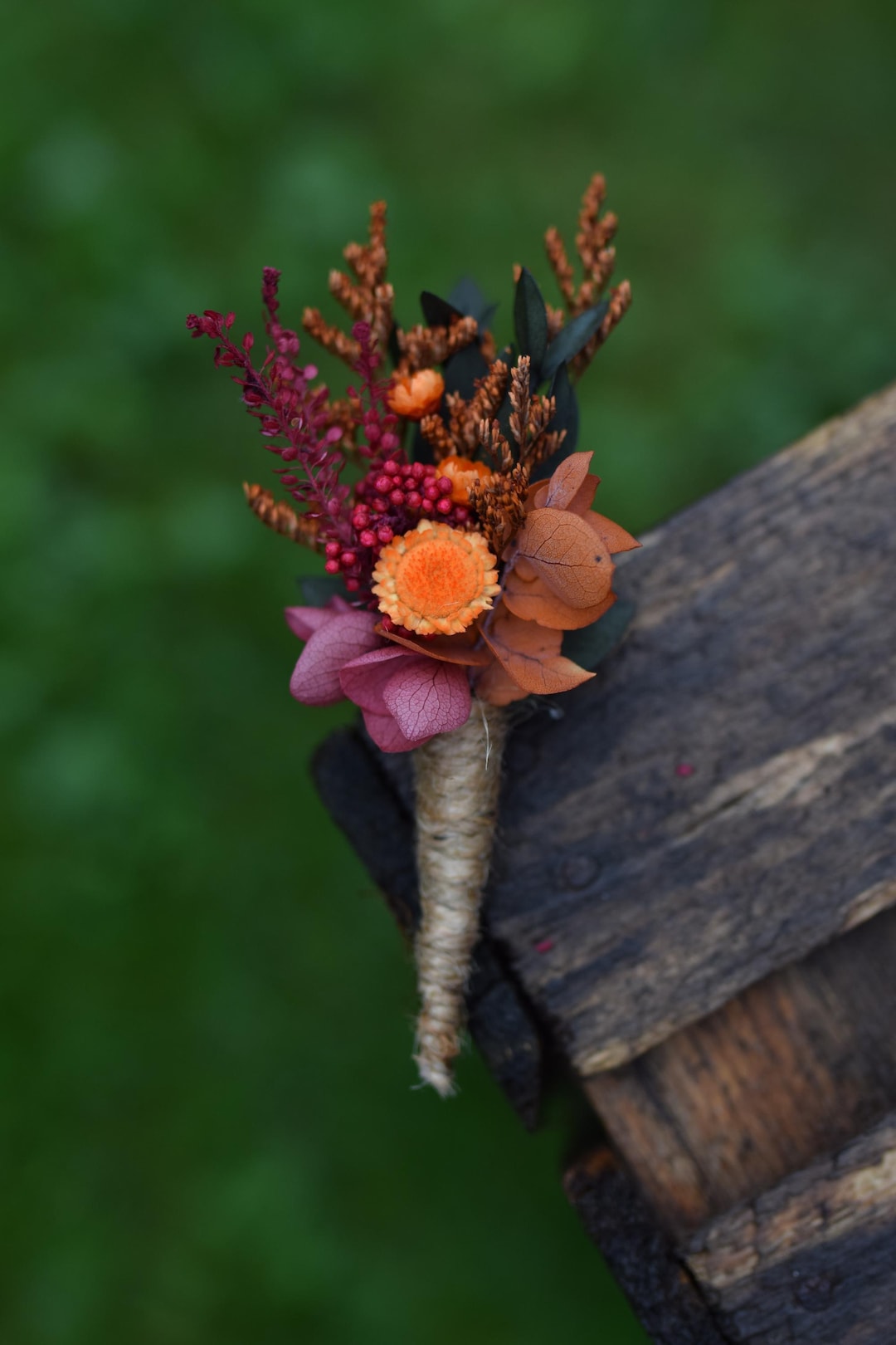 Autumn Rustic Terracotta Pocket Boutonniere, Woodland Fall Dried Boutonniere, Groom Pocket ...