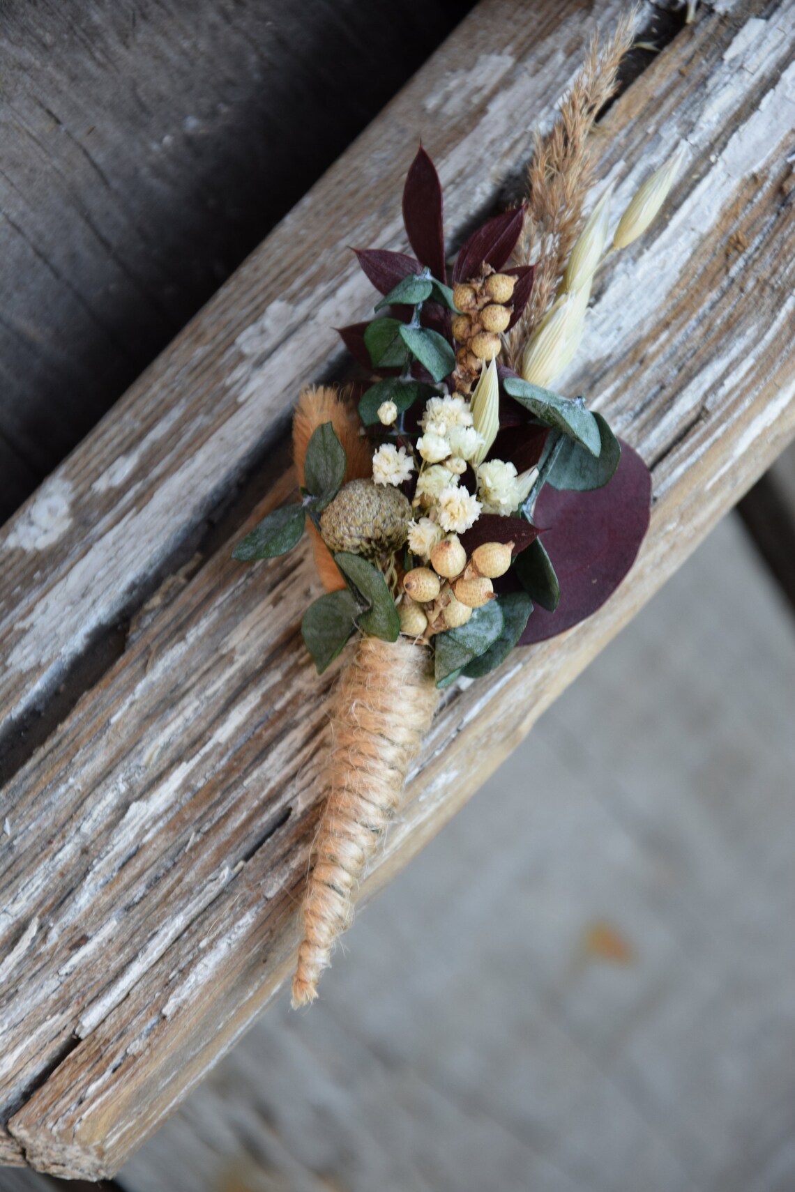 Rustic Wedding Buttonhole, Woodland Dried Boutonniere, Vintage or ...
