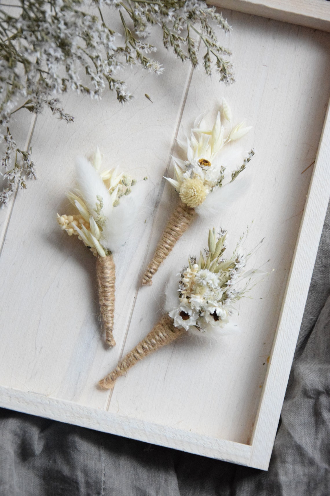 Rustic Wedding Buttonhole Woodland Dried Boutonniere Vintage - Etsy