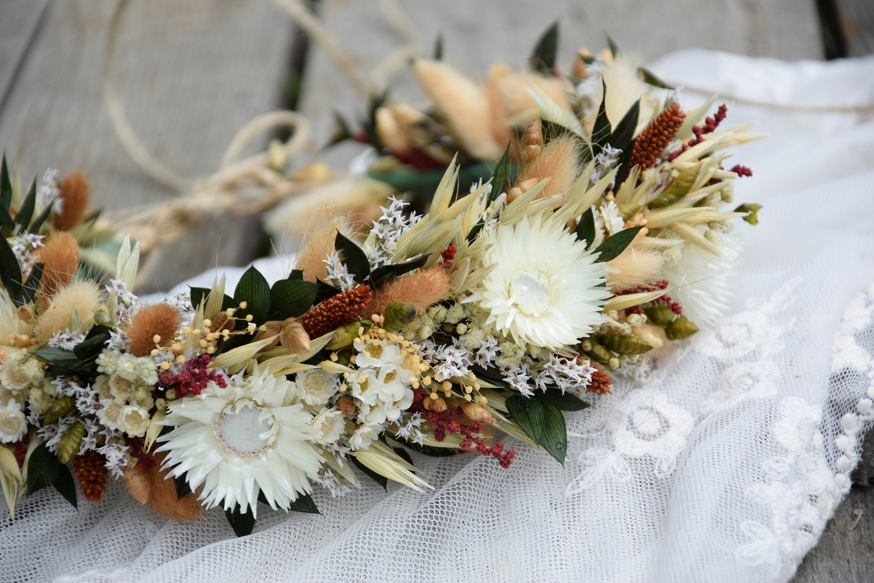 Dried Flower Crown, Wedding Flower Crown, Bridal Flower Crown, Rustic ...