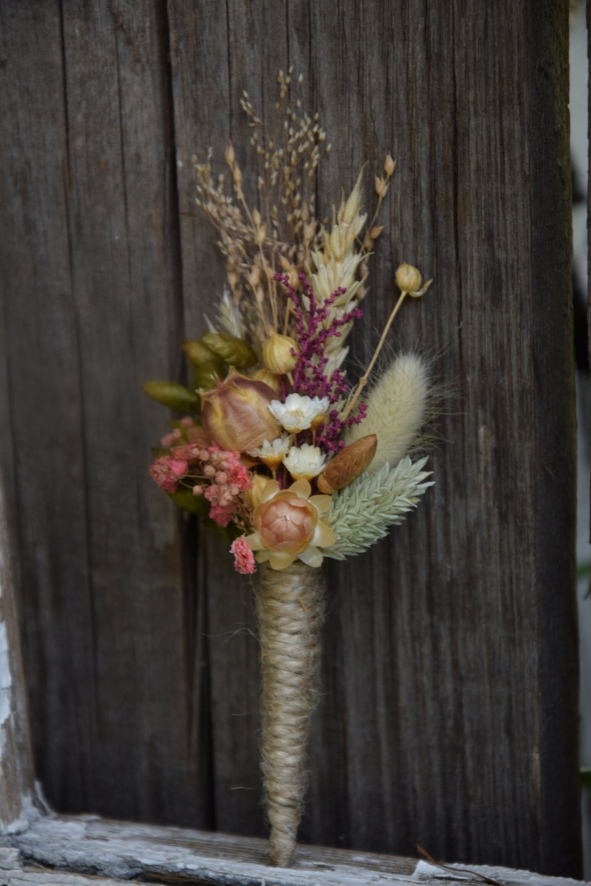 Rustic Wedding Buttonhole Woodland Dried Boutonniere Vintage | Etsy