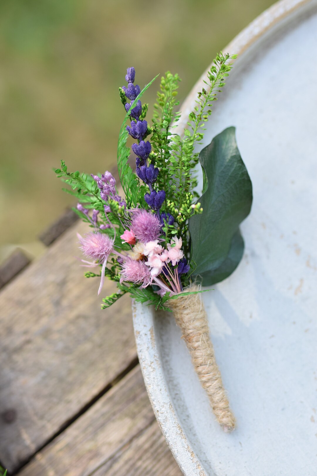 Rustic Wedding Buttonhole, Woodland Dried Boutonniere, Vintage or ...