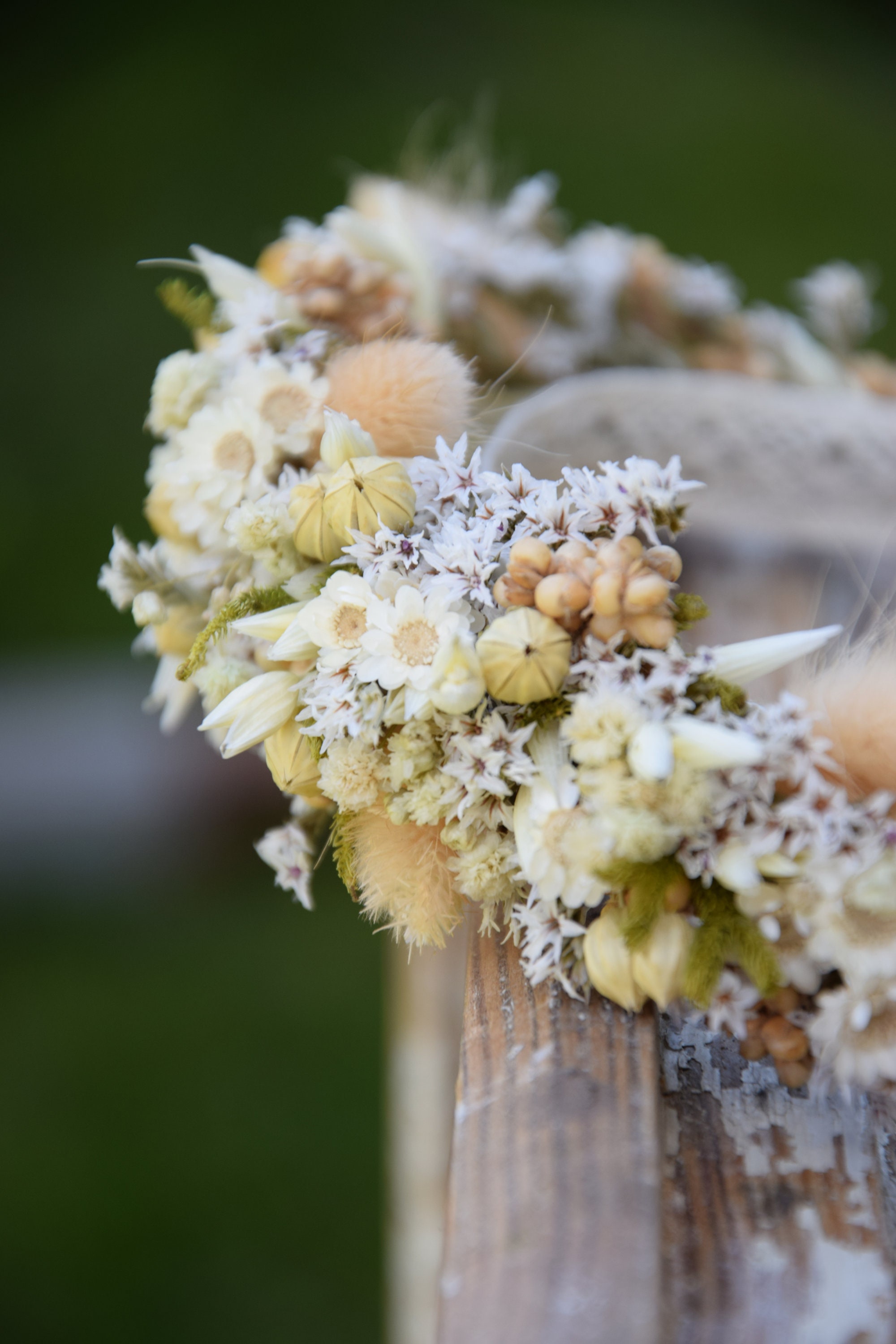 Head Wreath, Wedding Headband, Rustic Wreath, Dried Flowers Headband ...