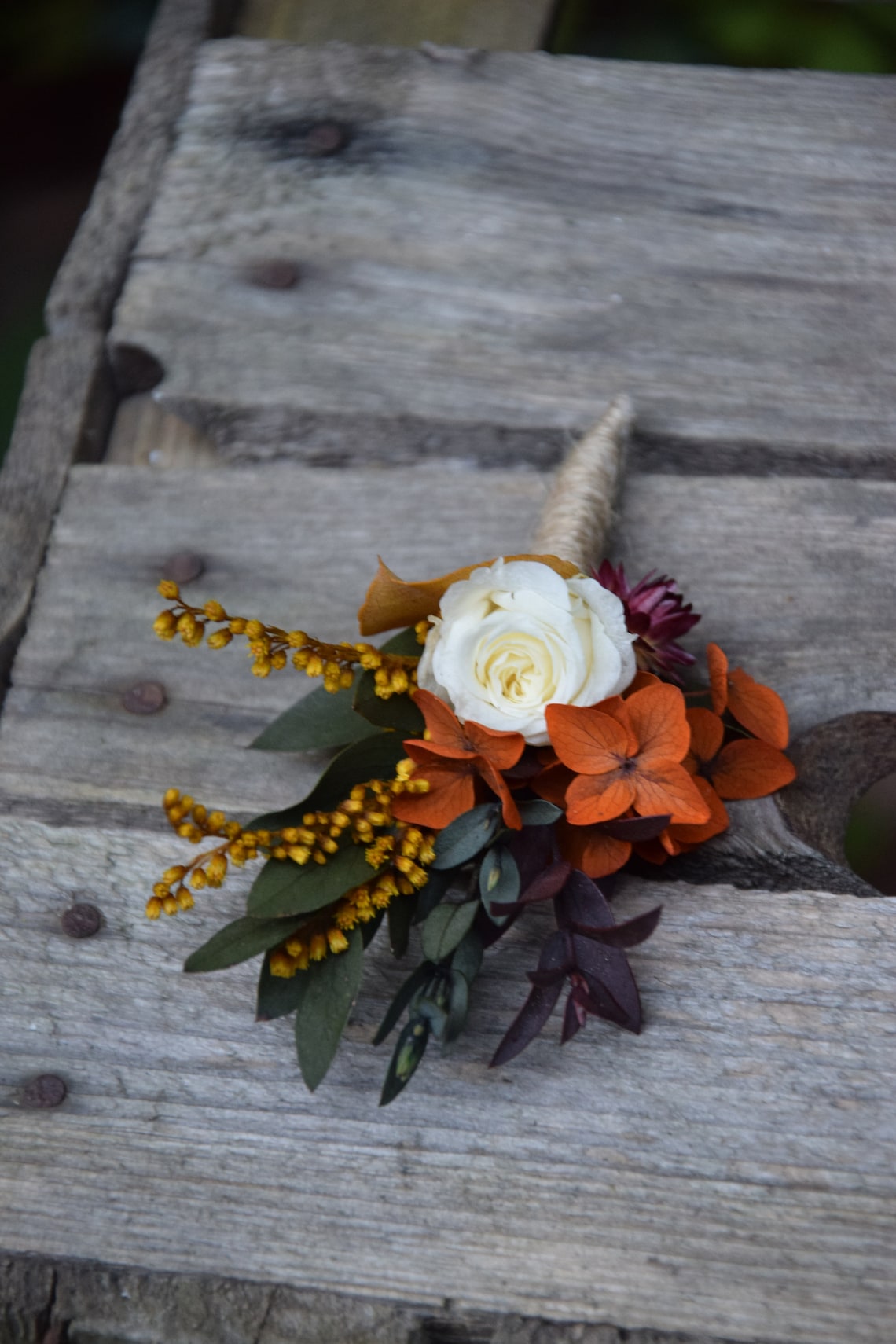 Rustic Wedding Buttonhole, Woodland Dried Boutonniere, Vintage or ...