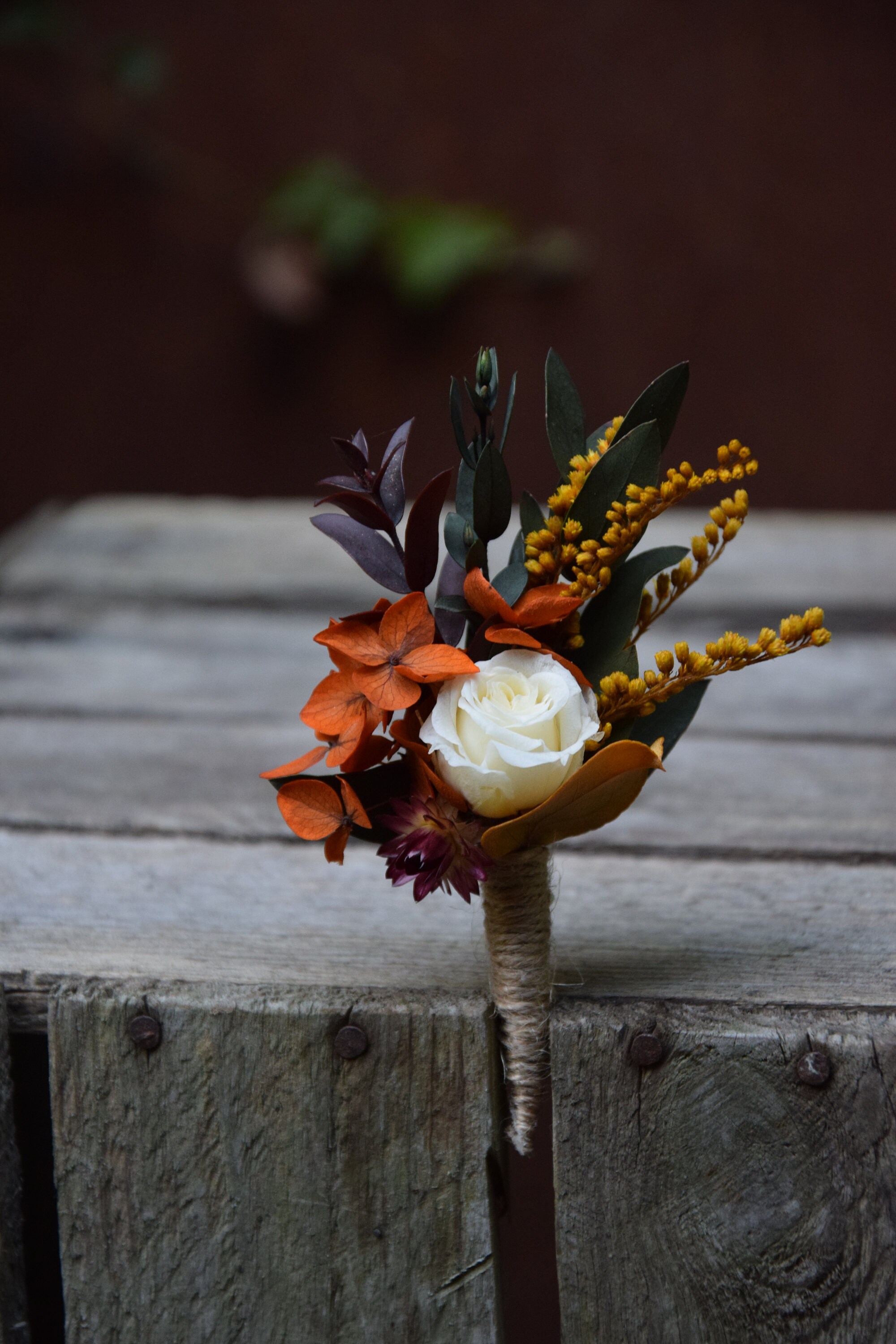 Rustic Wedding Buttonhole, Woodland Dried Boutonniere, Vintage or ...