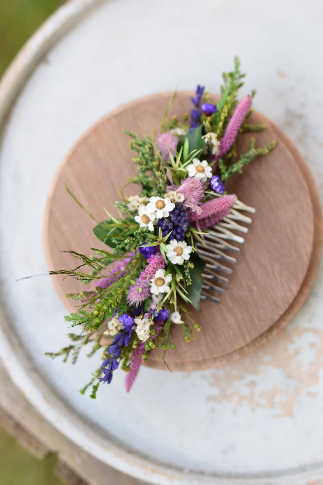 Colourful Flower Comb, Hippie Flower Hair Comb, Folk Wedding Flower ...