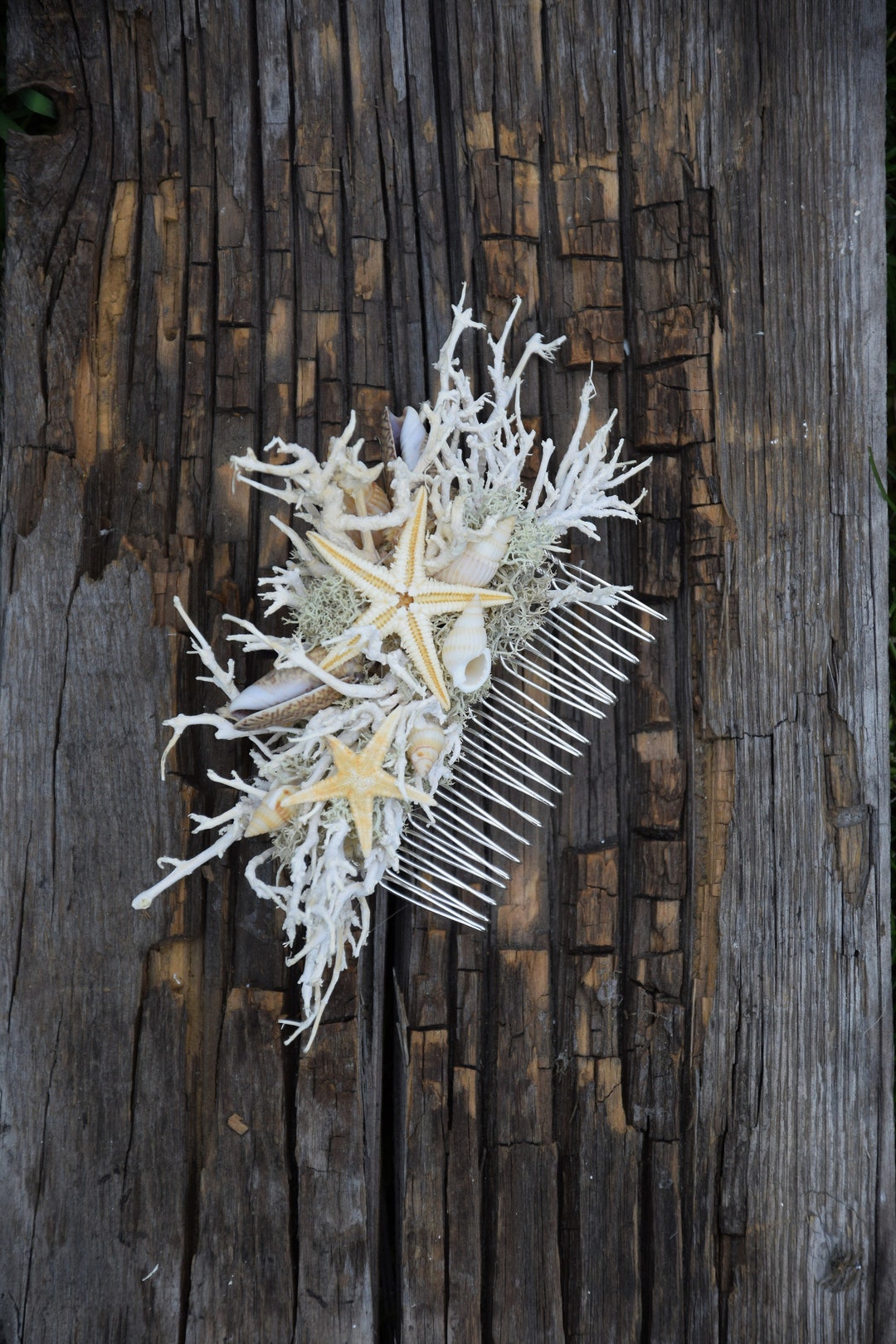 Shell Hair Comb, Sea Wedding, Rustic Wedding Decoration, Natural ...