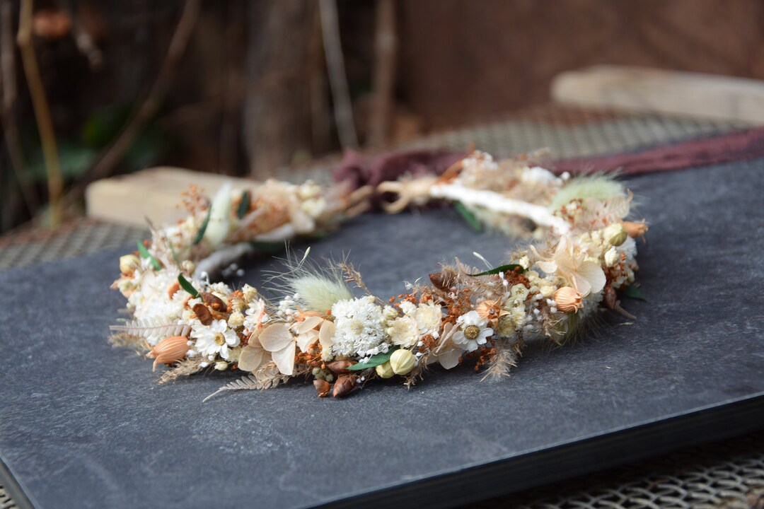 Dried Flower Crown, Wedding Flower Crown, Bridal Flower Crown, Rustic ...