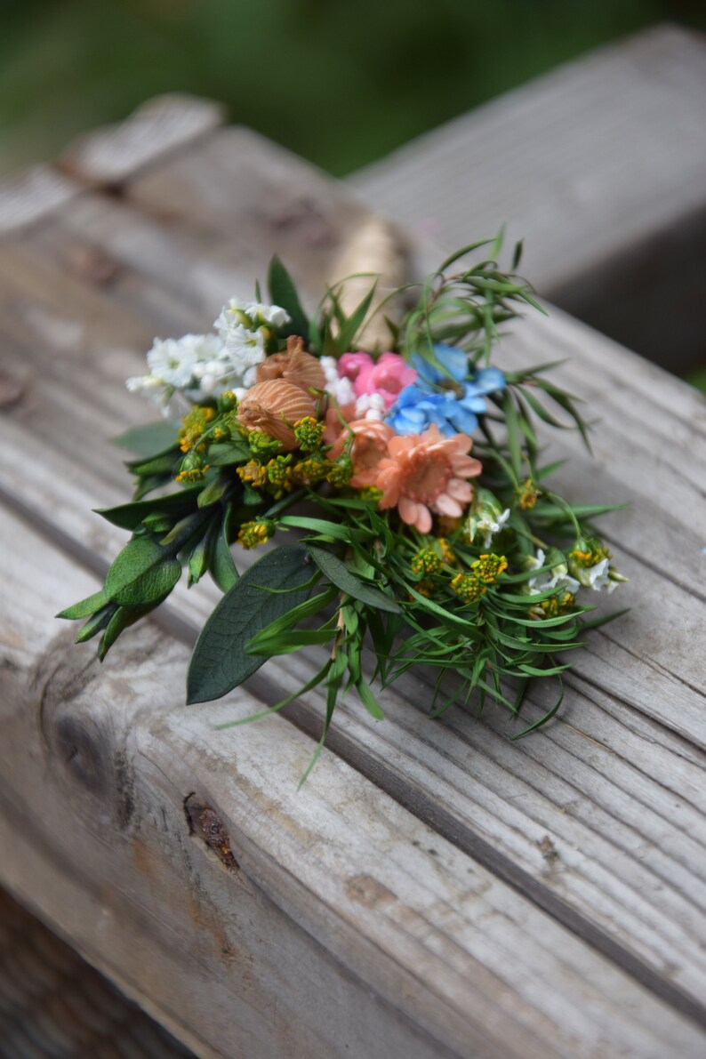 Meadow Buttonhole , Folk Wedding Boutoniere , Colourful Wedding ...