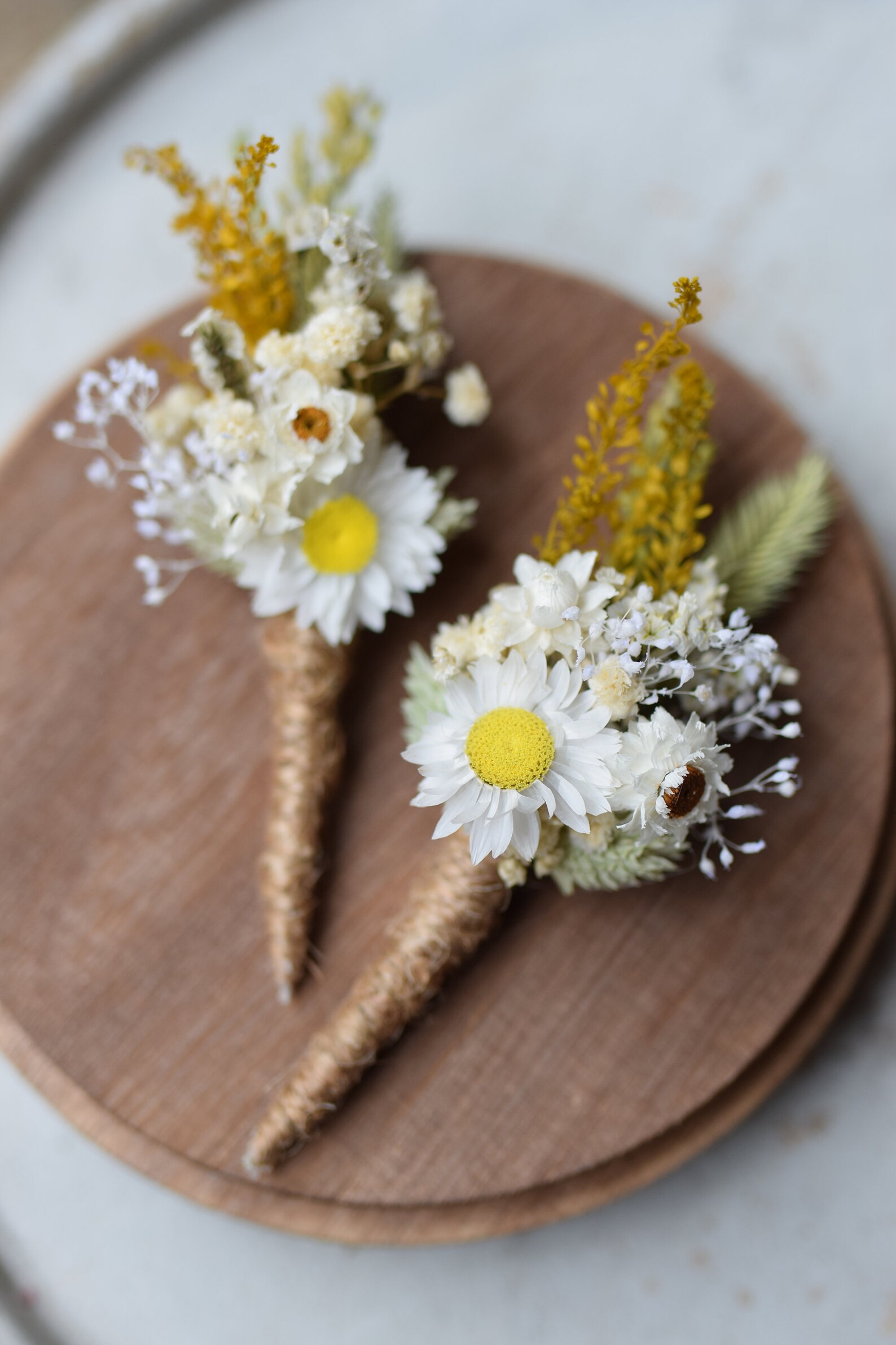 Daisy Wedding Buttonhole, Woodland Dried Boutonniere, Vintage or ...