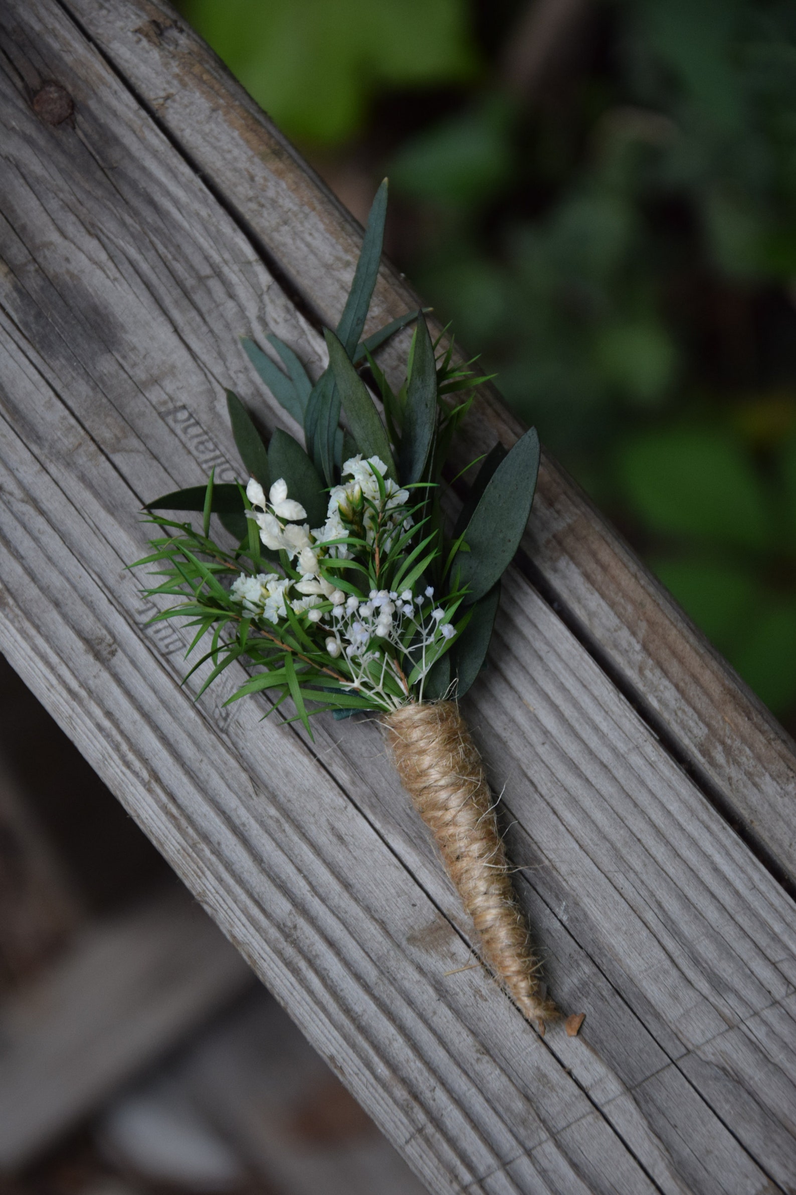 Rustic Wedding Buttonhole, Woodland Dried Boutonniere, Vintage or ...