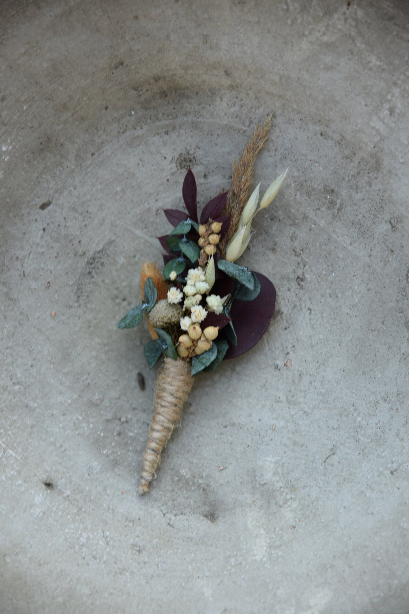 Rustic Wedding Buttonhole, Woodland Dried Boutonniere, Vintage or ...