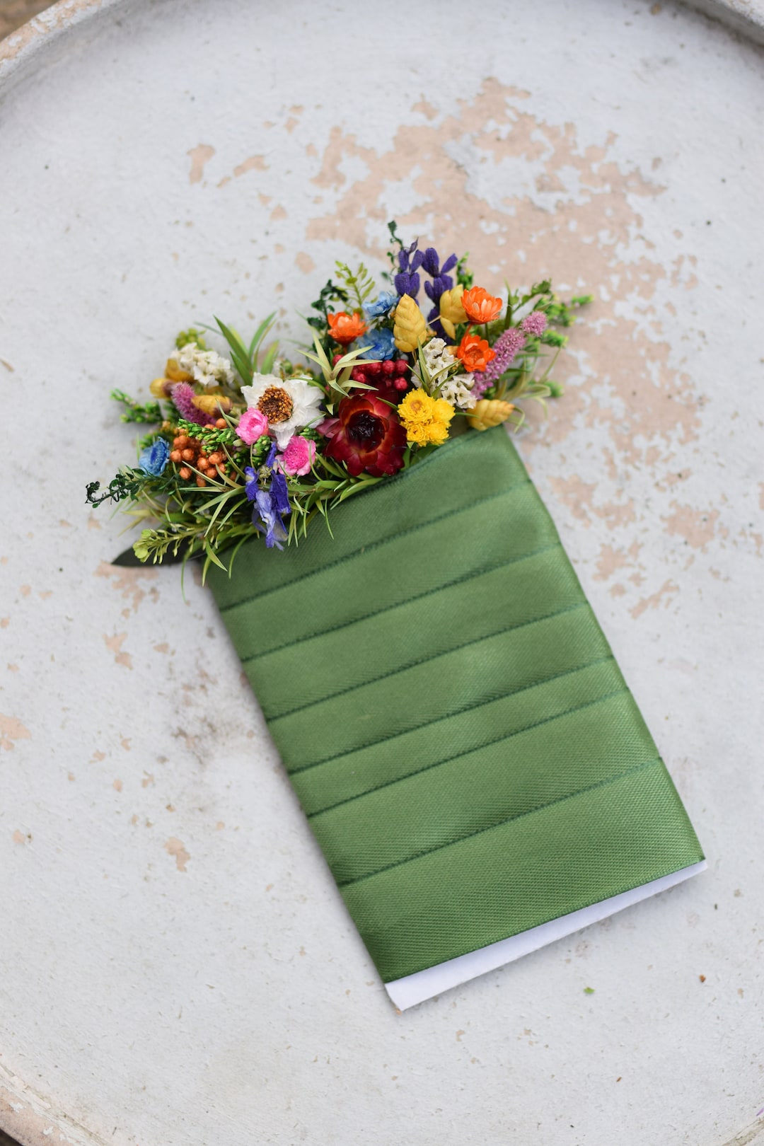Colorful Pocket Boutonniere, Woodland Dried Boutonniere, Vintage or ...