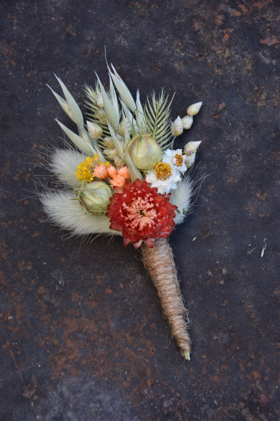 Rustic Wedding Buttonhole, Woodland Dried Boutonniere, Vintage or ...