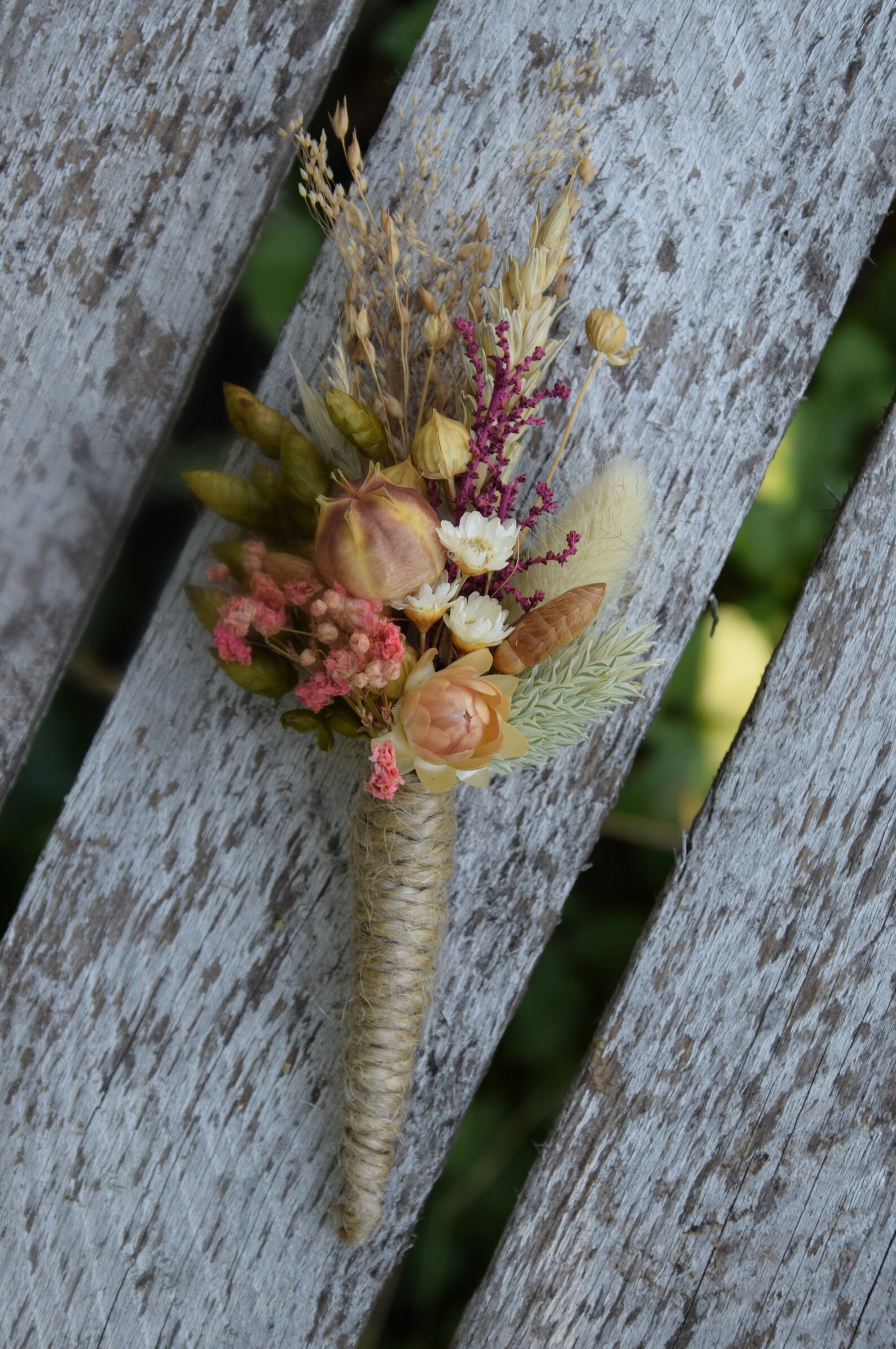 Rustic Wedding Buttonhole Woodland Dried Boutonniere Vintage | Etsy