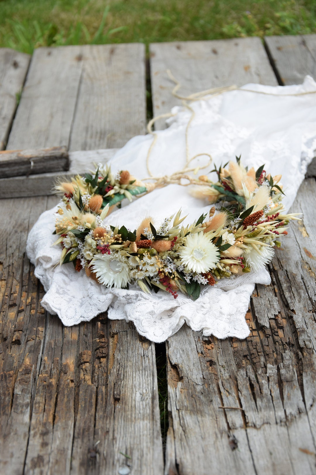 Dried Flower Crown, Wedding Flower Crown, Bridal Flower Crown, Rustic ...