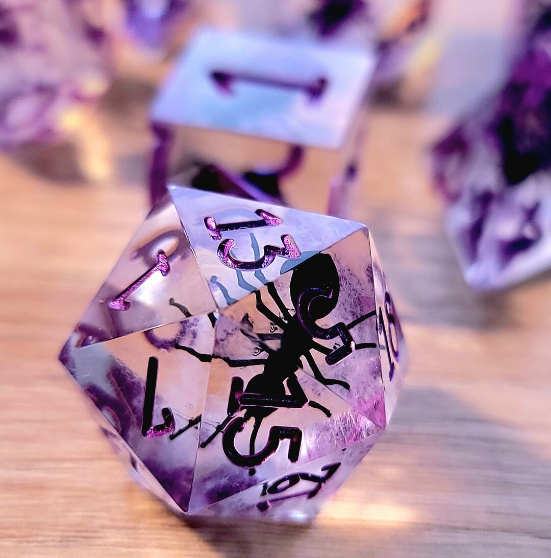 7 Dice Set With Ants Inside for Ttrpg - Etsy