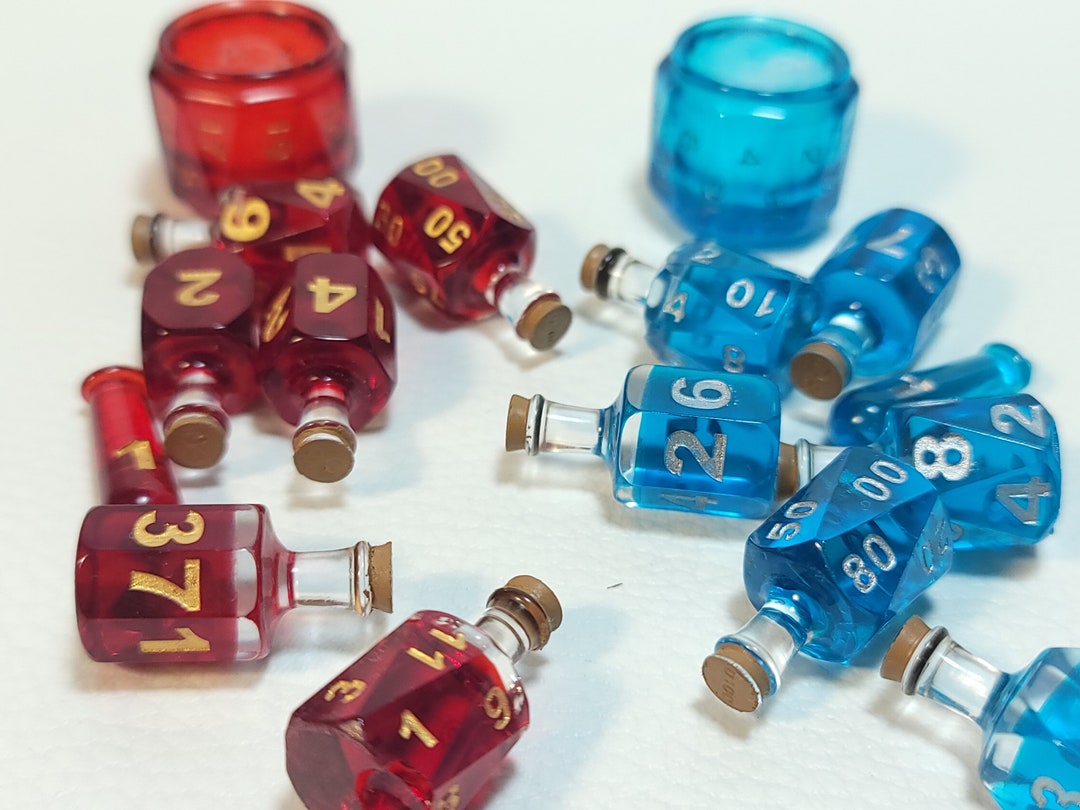 Set of 7 Potion Bottles Dnd Dice for Tabletop Games Ttrpg Sharpedge ...