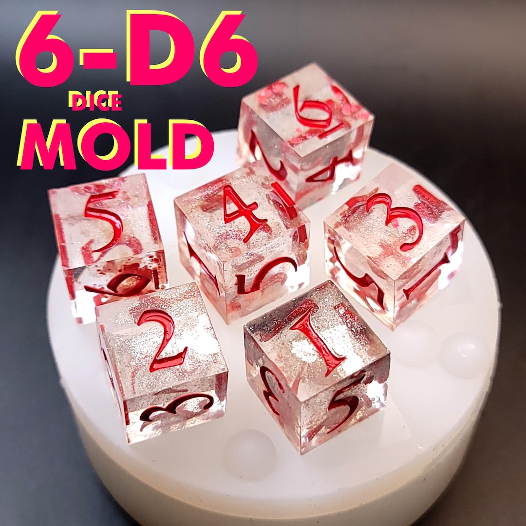 Silicone 6-D6 Sharp Edge Dice Set Mold: Resin Dnd Dice - Etsy