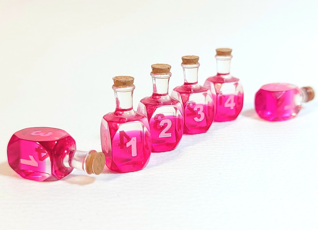 4D4 or 6D4 Potion Bottles Dice Set for Games Like Dnd Ttrpg Love Potion ...