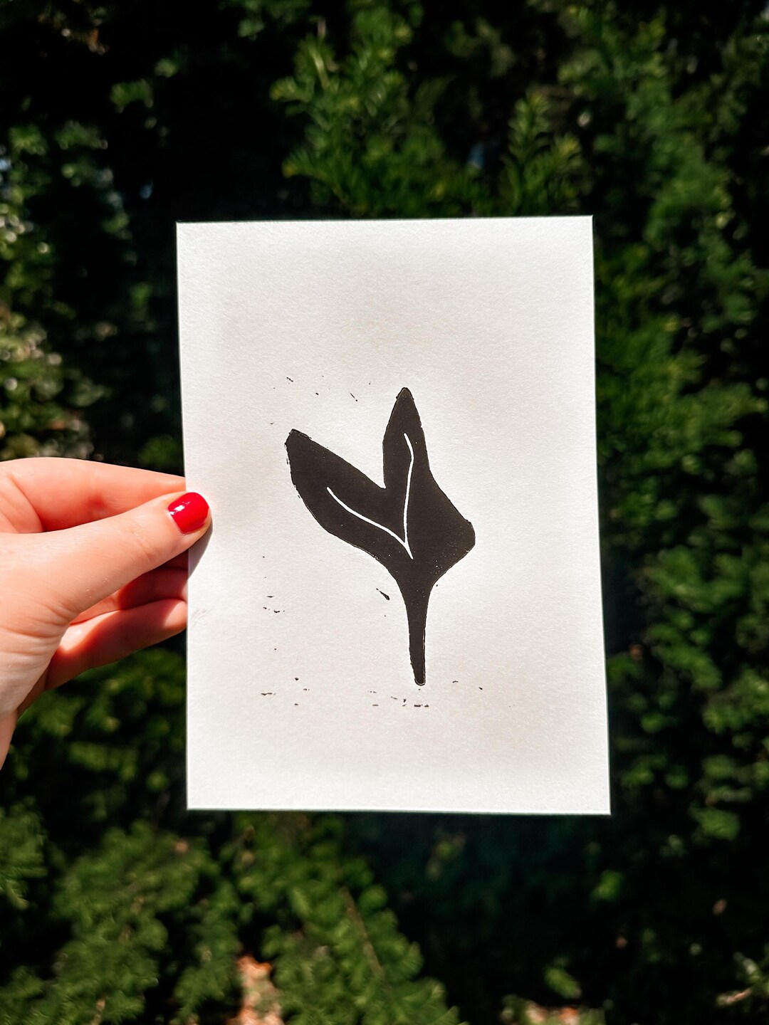 Leaf Block Print | Plant Linocut | Nature-lovers Gift | Linocut Print ...