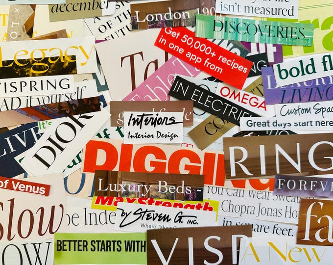 Words & Phrases Magazine Clippings Cutouts | Journal Ephemera for ...