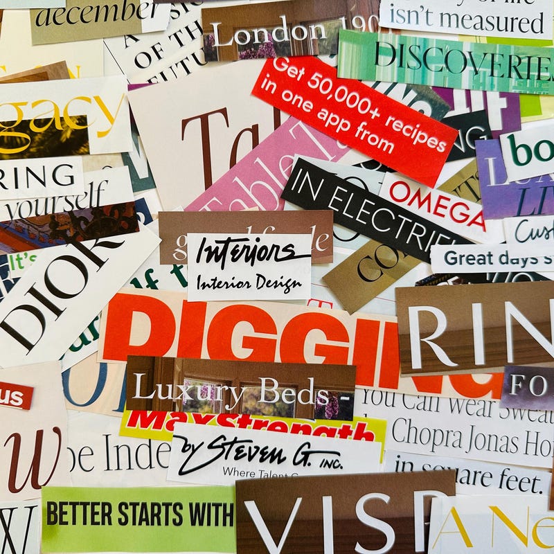 Collage Words - Etsy