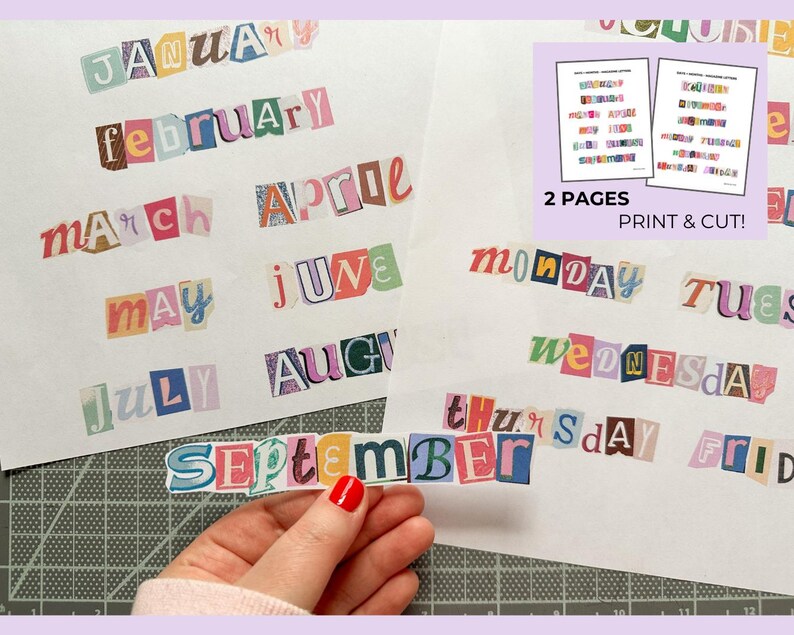 Day & Month Headings - Printable Letters Magazine Cutouts | Ransom Note ...