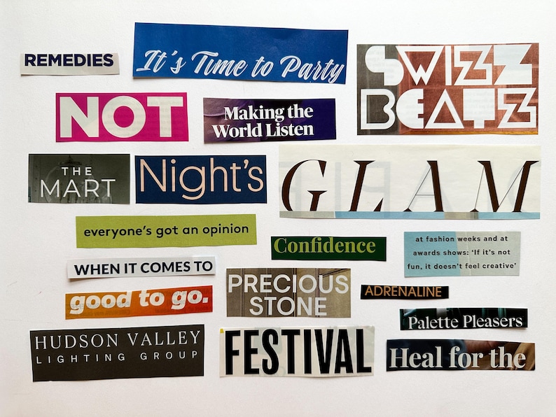 Words & Phrases Magazine Clippings Cutouts | Journal Ephemera for ...