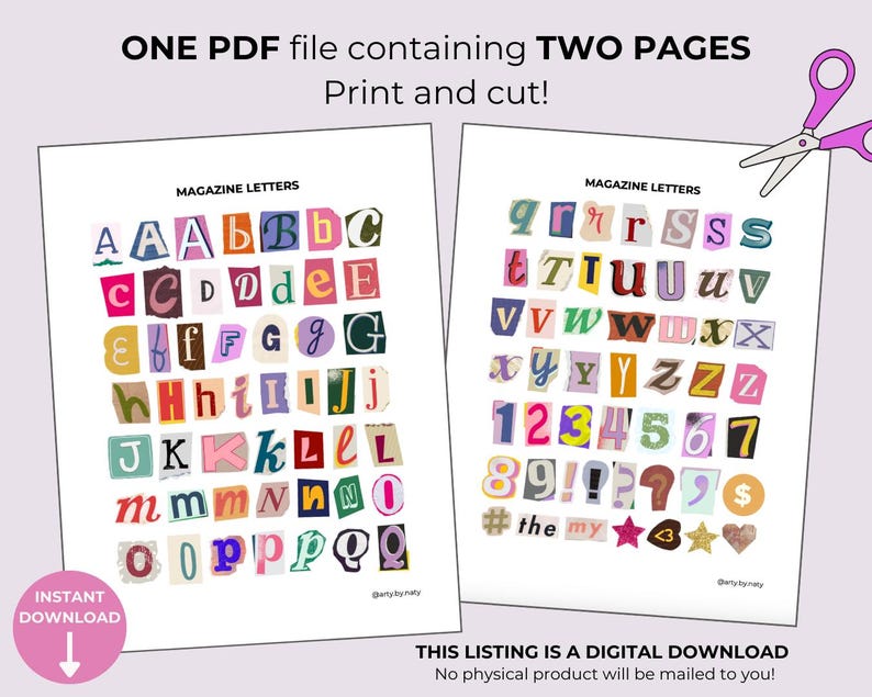 Printable Letters Magazine Cutouts | 100 Pieces | Digital Download for ...