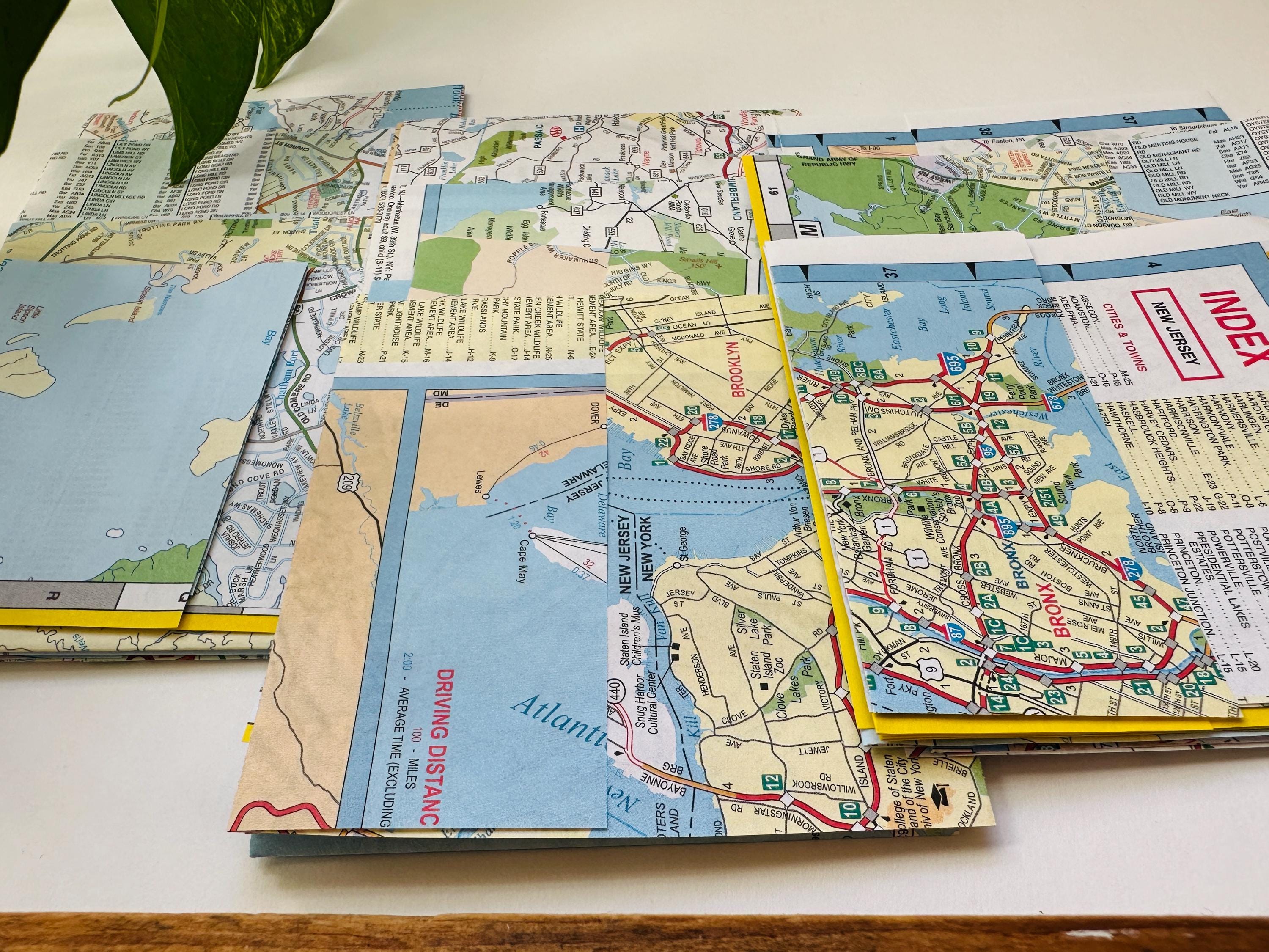 Vintage Map Scraps | Junk Journal Supplies Scrapbook Paper Pack | USA ...