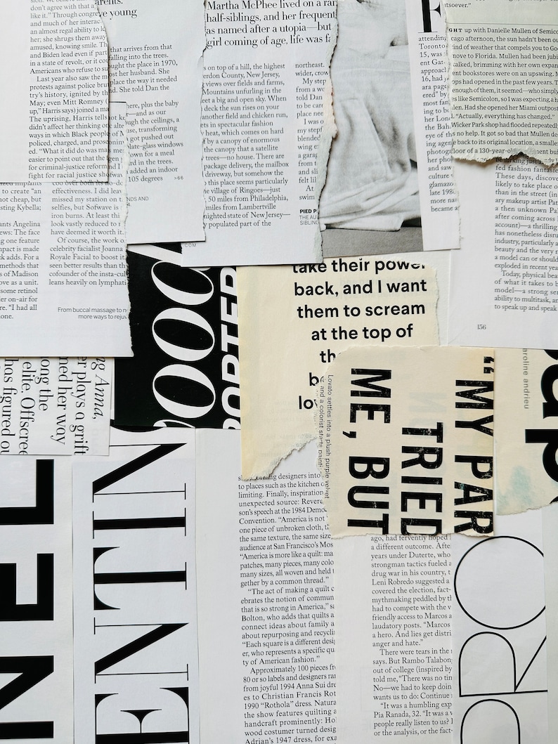 Letters/words Black & White Magazine Scrap Pack 50/100pc Magazine ...