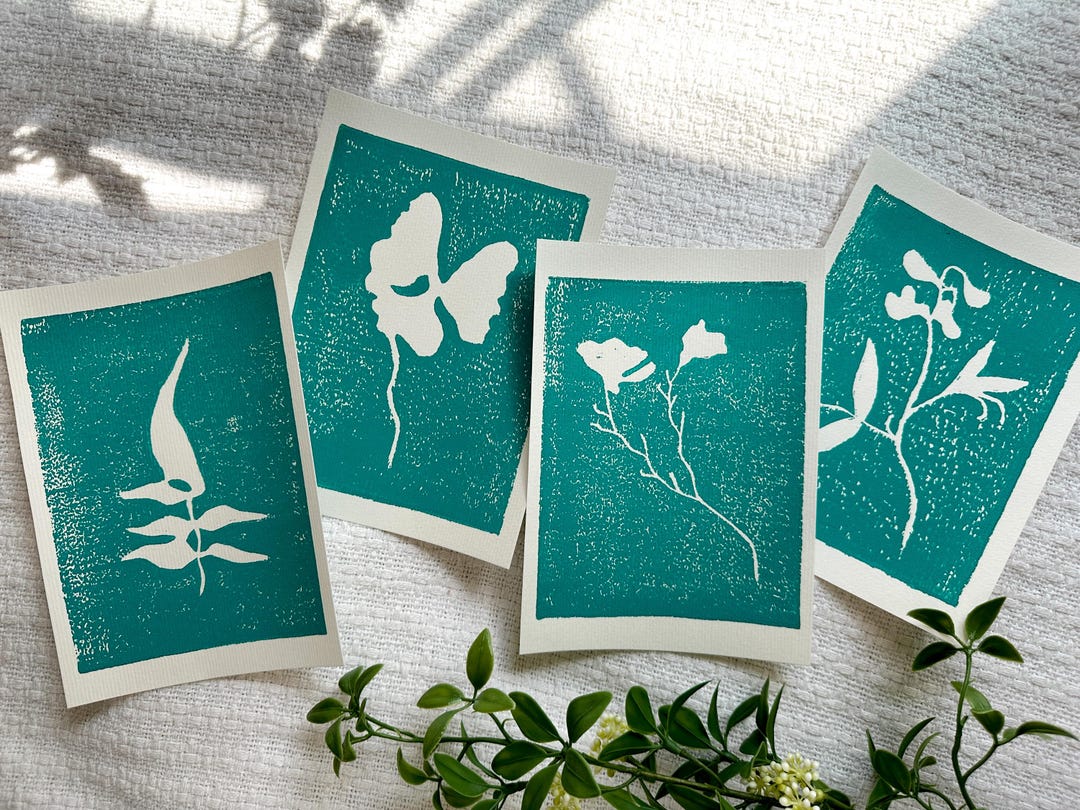 Botanical Prints | Linocut Plant Art | Printmaking Art | Plant Lover ...