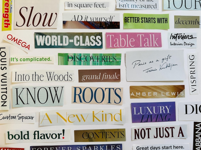 Words & Phrases Magazine Clippings Cutouts | Journal Ephemera for ...