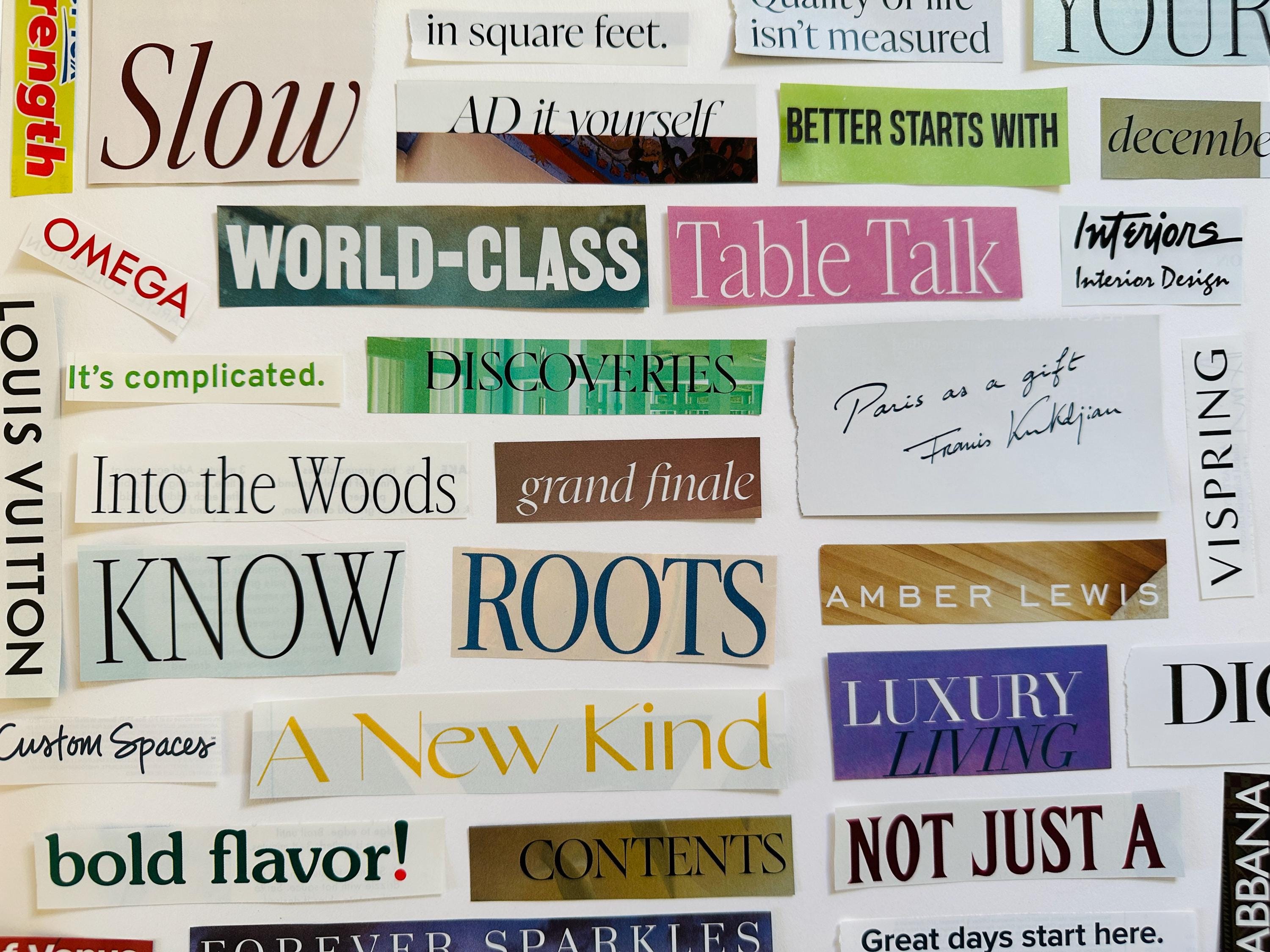 Words & Phrases Magazine Clippings Cutouts | Journal Ephemera for ...