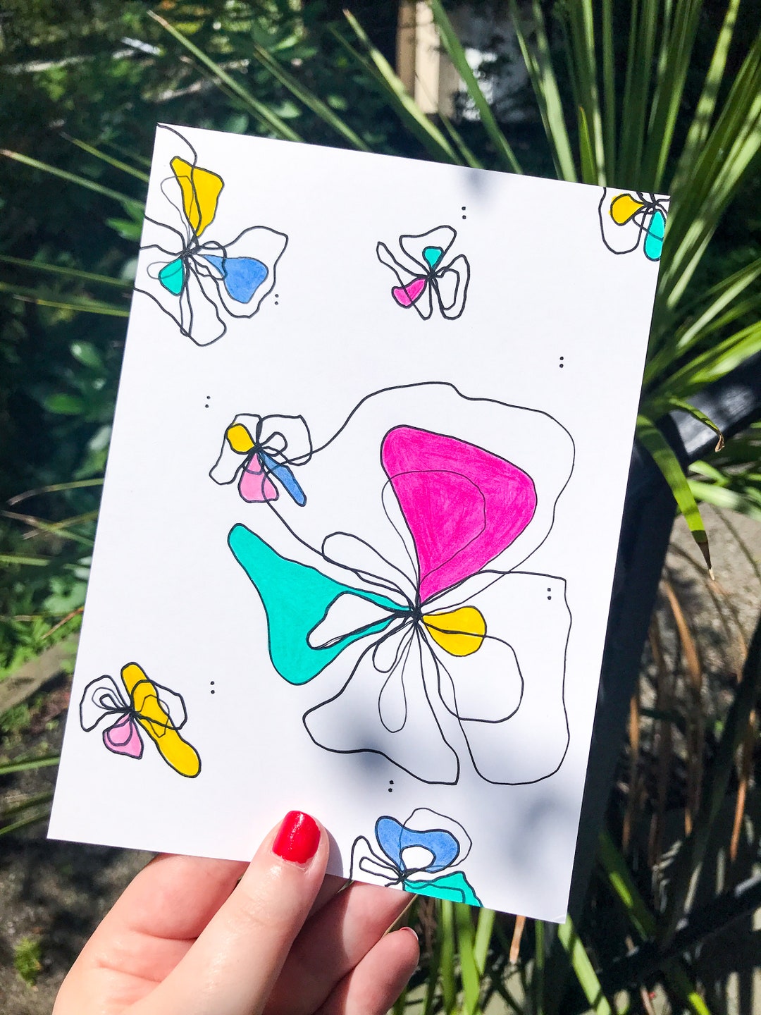Original, NOT A PRINT – Abstract Colored Pencil Art Illustration, 5x7 ...