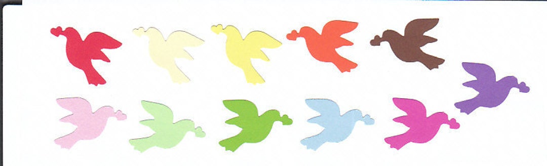 150 Die-cut Parts Dove With Heart 2.5 X 2 Cm - Etsy