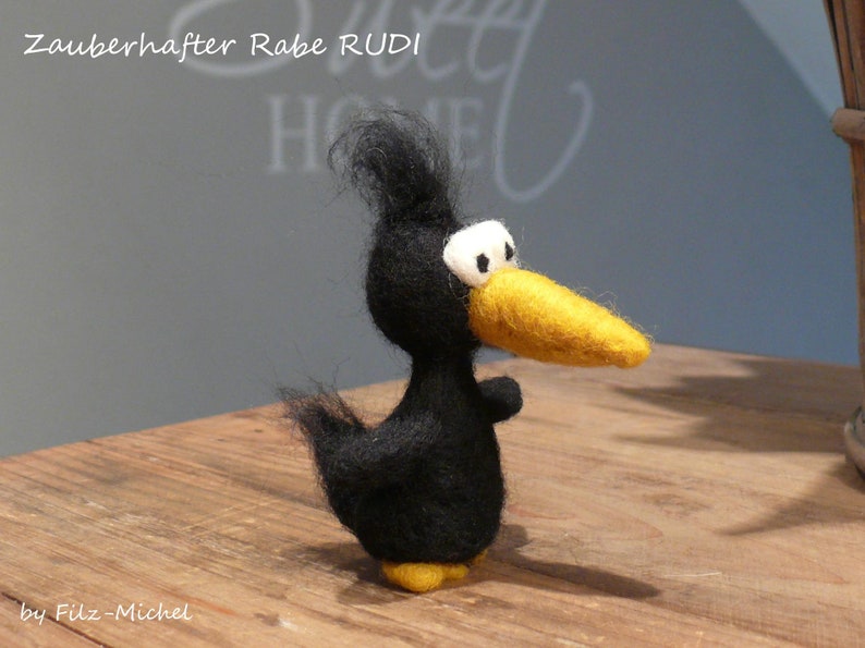 Zauberhafter Rabe RUDI handgefilzt filz filzrabe filzen Socke | Etsy