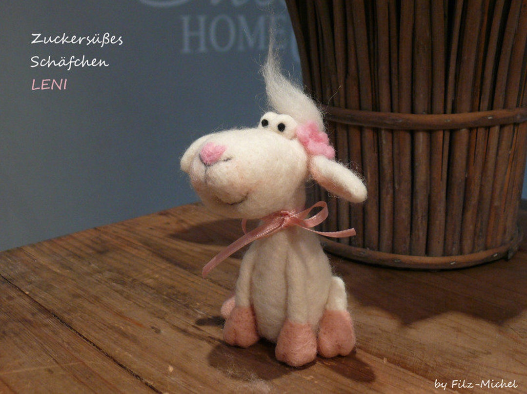 Sugar Sweet Sheep LENI Hand Felt Felt Fuczen Sheep Lamb Lamb Gift ...