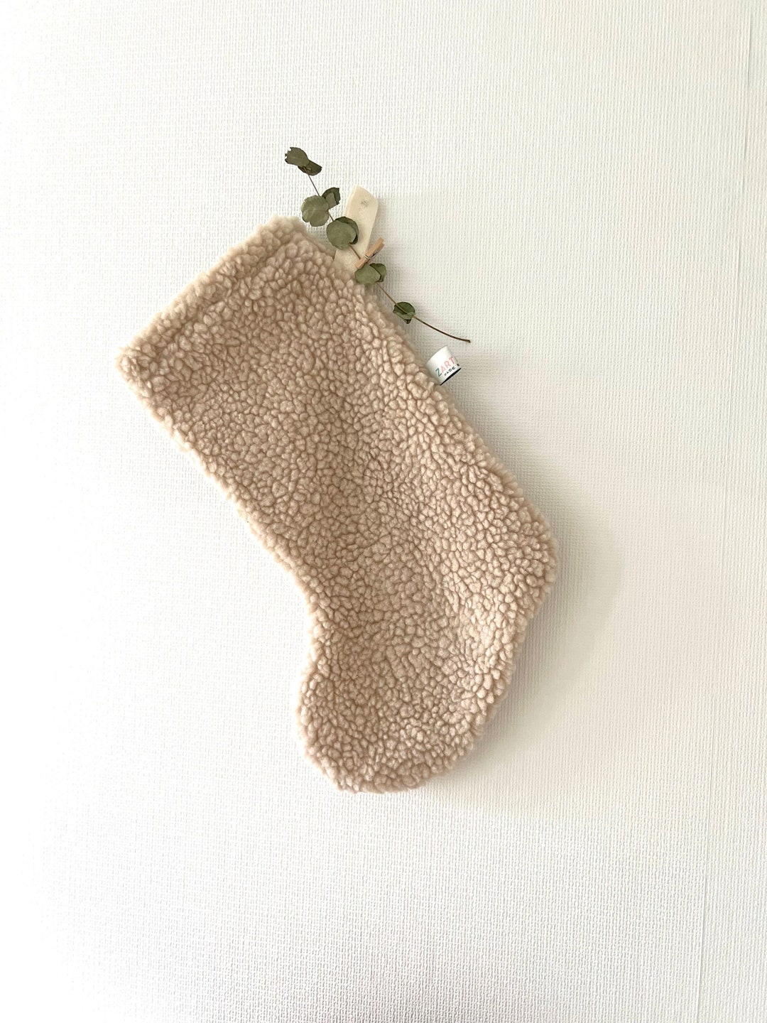 St. Nicholas Stocking Made of Beige Teddy Fabric Can Be Personalized - Etsy