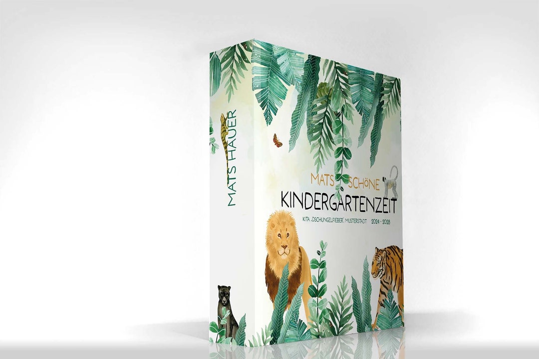 Kindergarten Folder JUNGLE Lion Tiger Personalized A4 Portfolio Folder ...