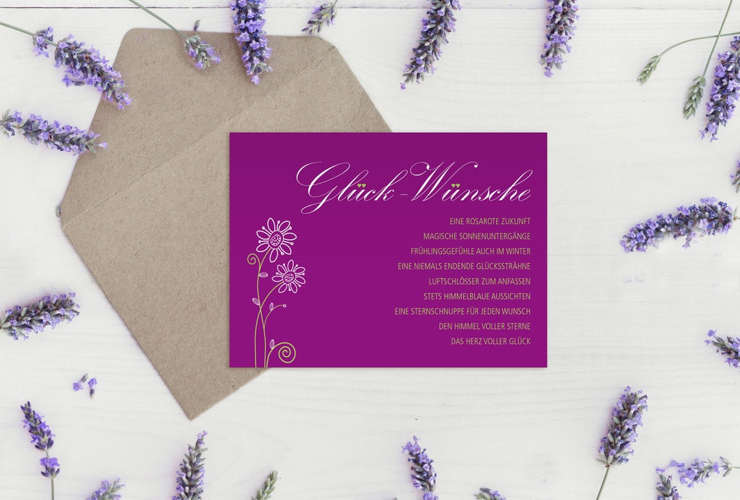 Folding Card lucky Wishes Congratulations Card Congratulations Birthday ...