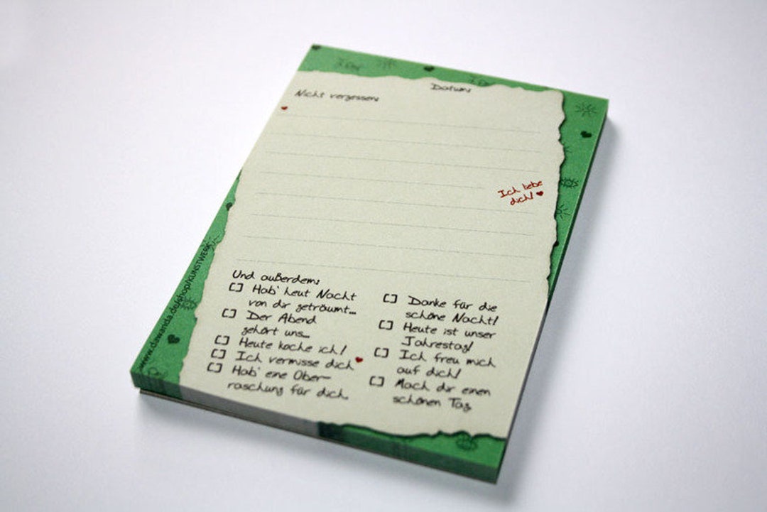 Notepad for Lovers | Pad | DIN A7 | Short Message Pad | Valentine's Day ...