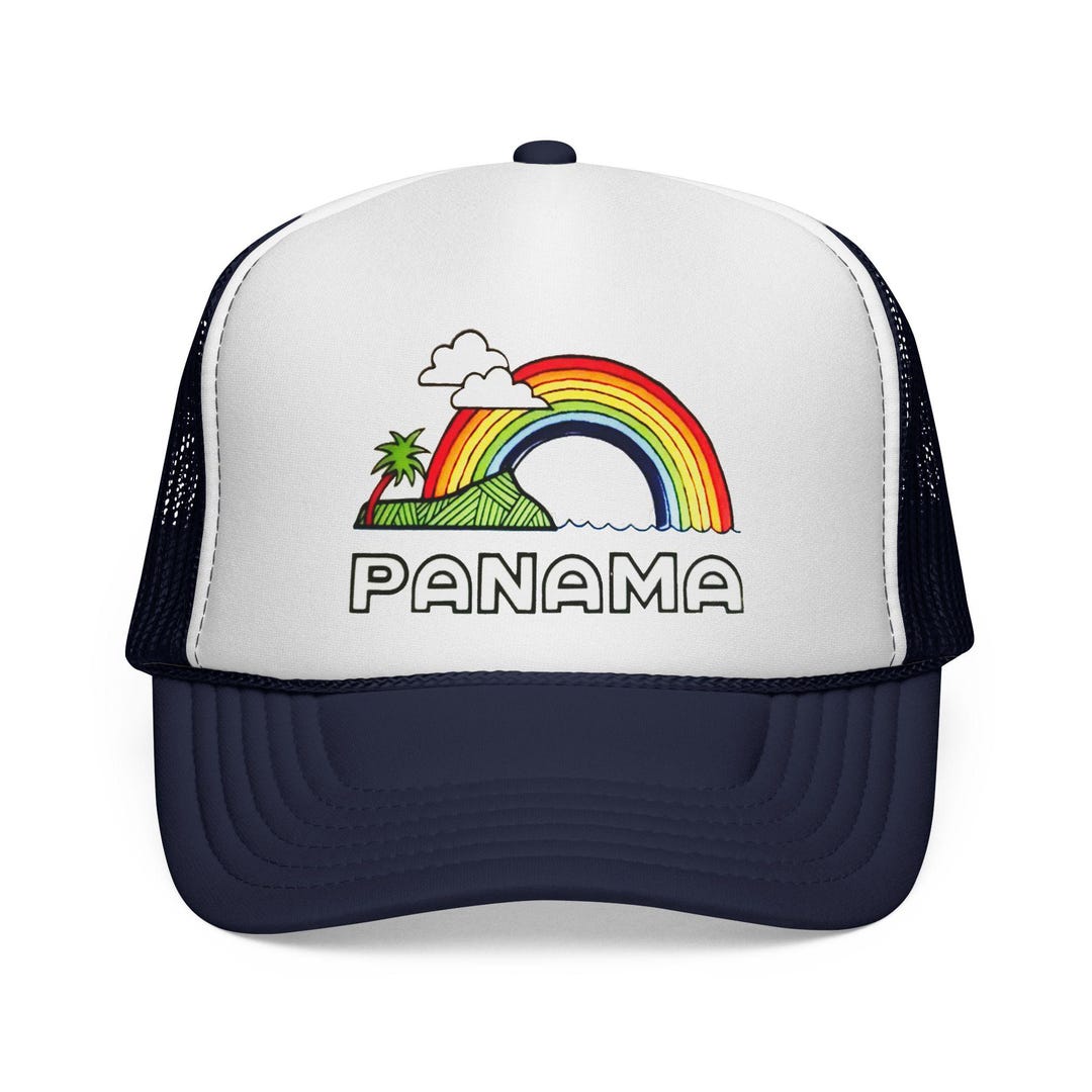Panama Rainbow 1980's Souvenir Generic Trucker Cap | Rainbow Graphic ...