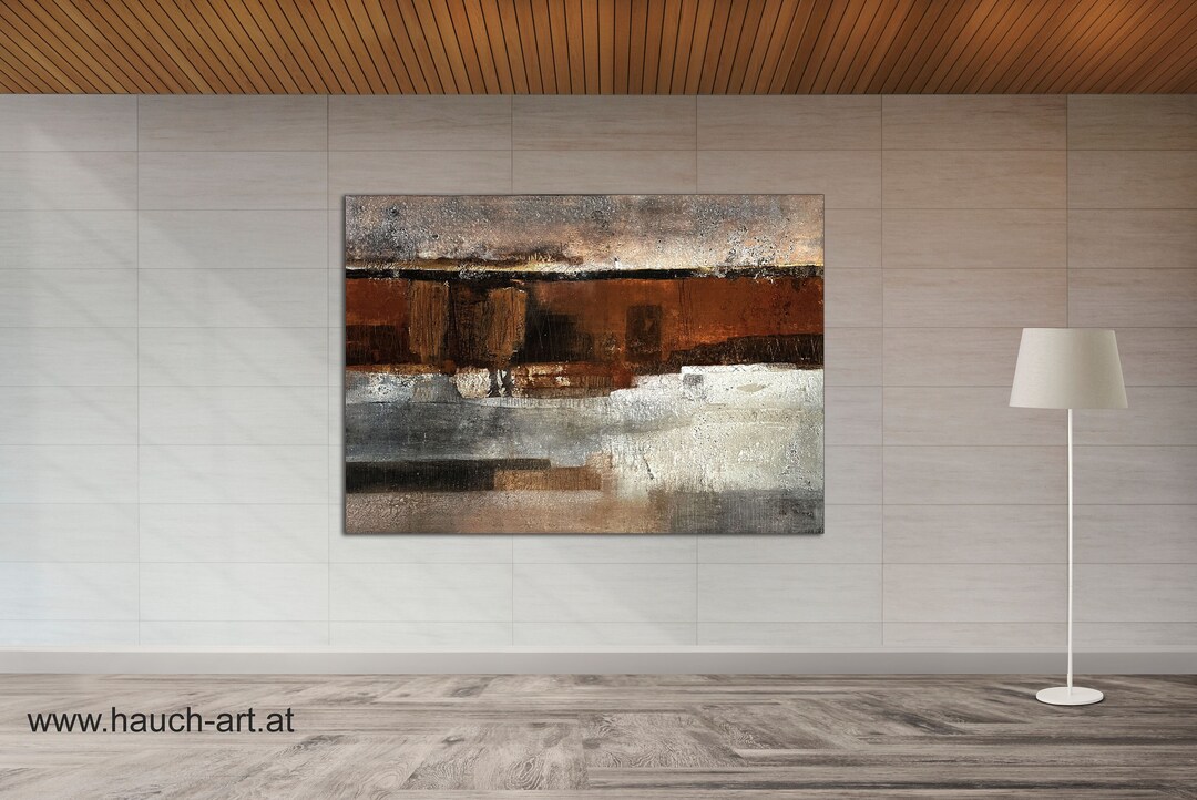 Acrylic Painting Red Embers Underground 100 Cm X 140 Cm Mixed Media - Etsy