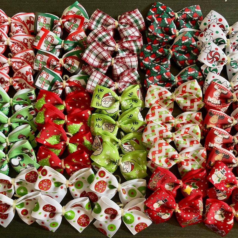 Dog Christmas Bow Green - Etsy