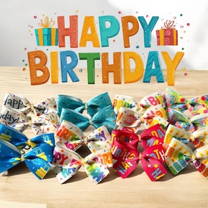 Purple Happy Birthday Hair Bow - Etsy UK