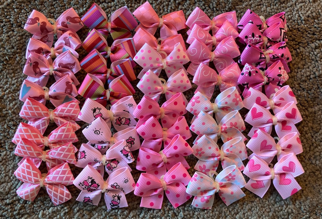 Pink Variety Dog Bows - Etsy